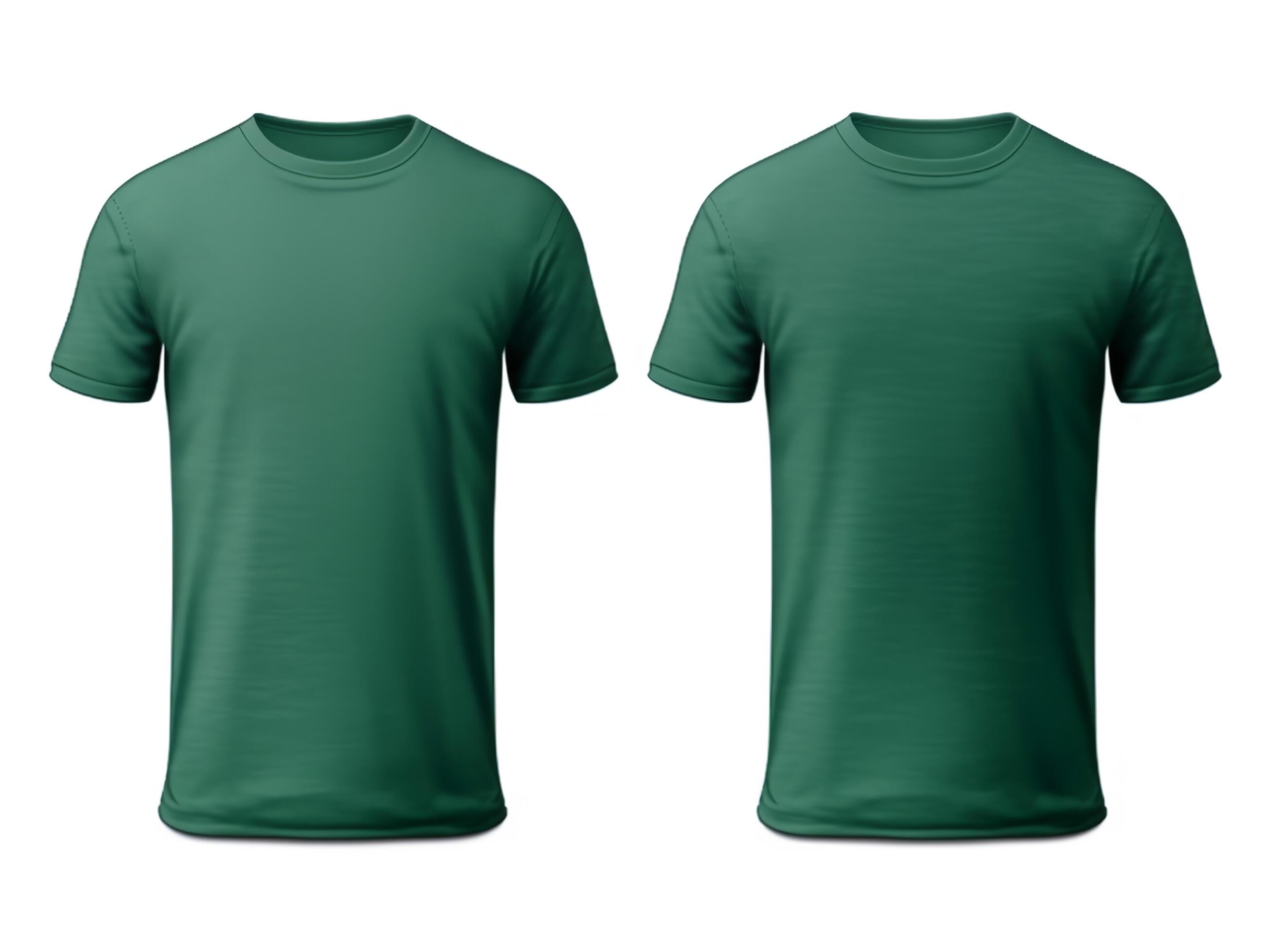 Plain Green T Shirt Mockup Design Front And Back View Generative Ai