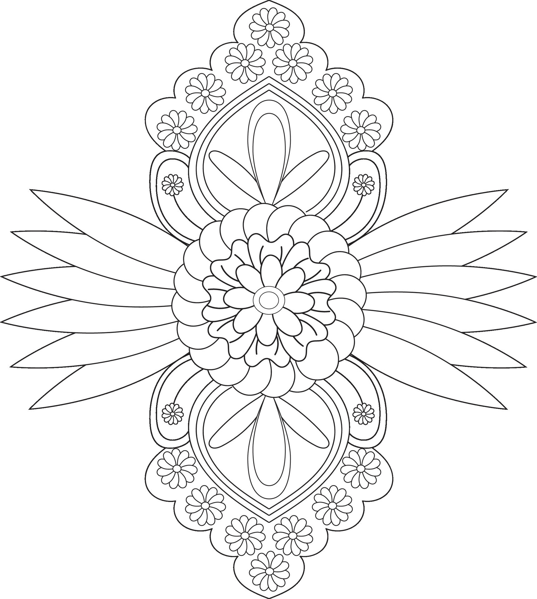 Floral Adult Coloring Page For Kdp 33265676 Vector Art At Vecteezy