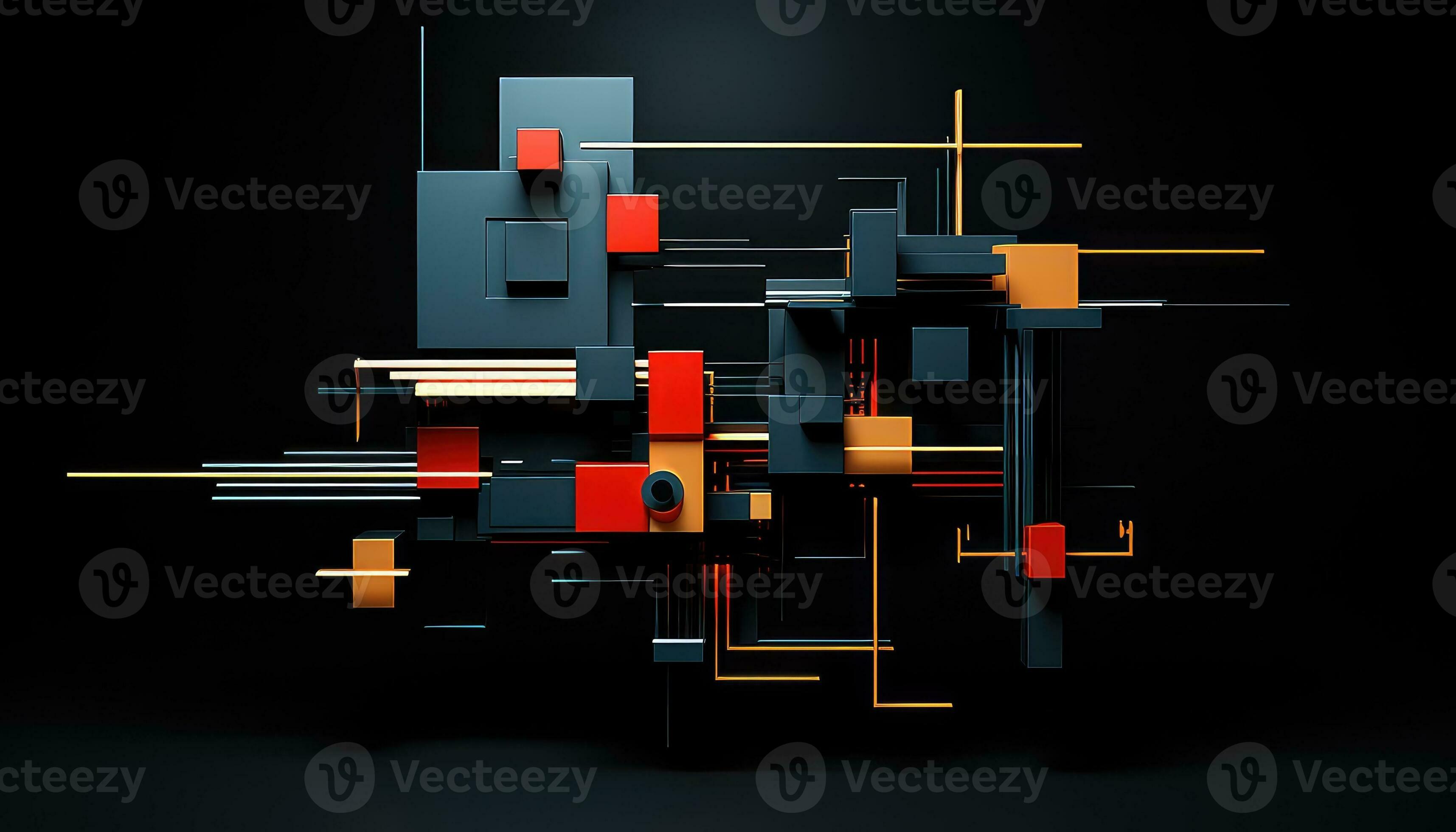 A Symphony of Random Abstract Shapes AI generated 33266019 Stock Photo ...