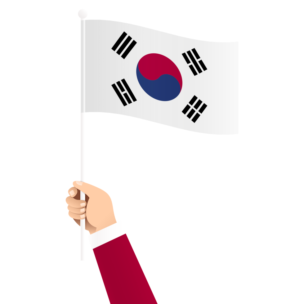 Hand Holding South Korea National Flag Isolated Transparent Simple Illustration 33266257 PNG