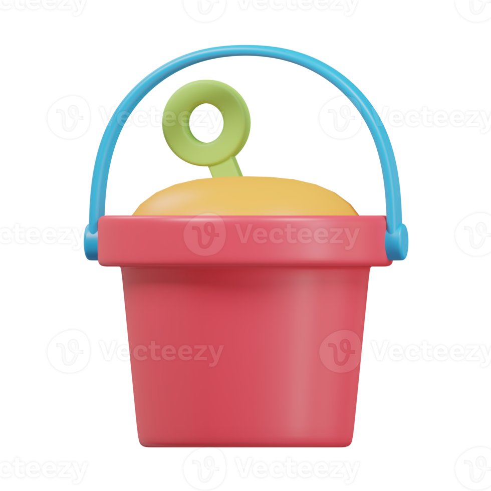 Arena Cubeta Y Pala Verano Icono 3d Hacer Ilustración 33267657 Png