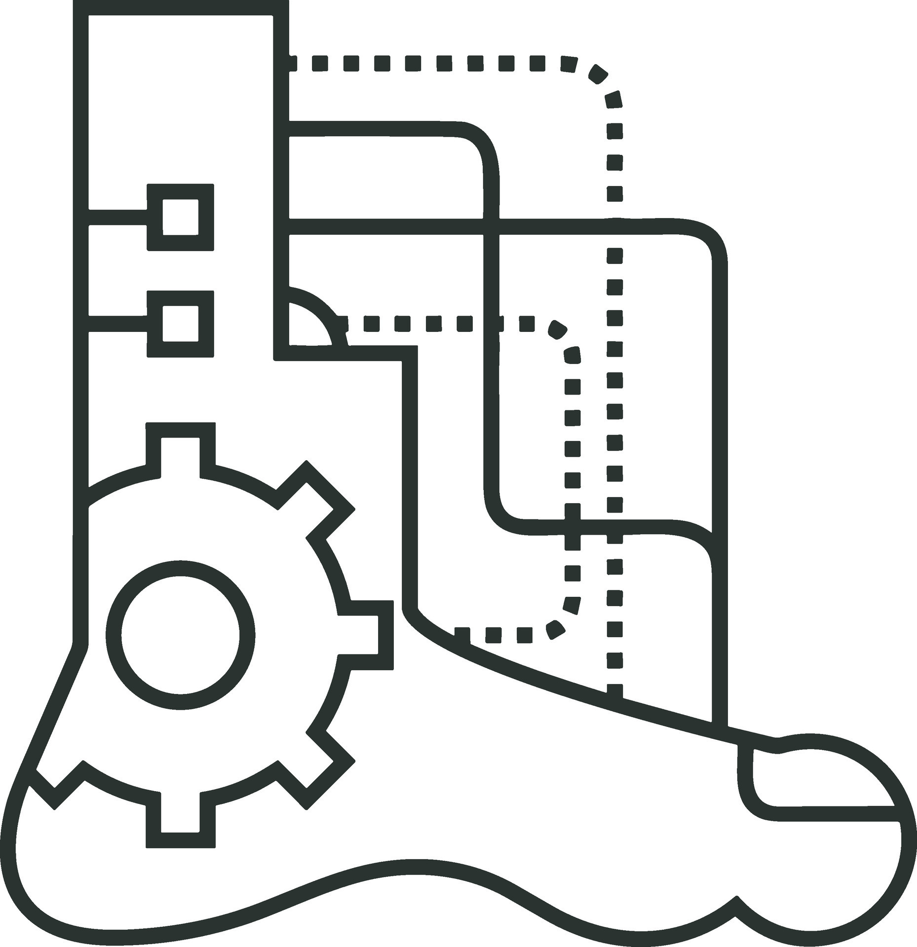 Artificial Intelligence icon symbol vector image. Illustration of the brain robot learning human ...