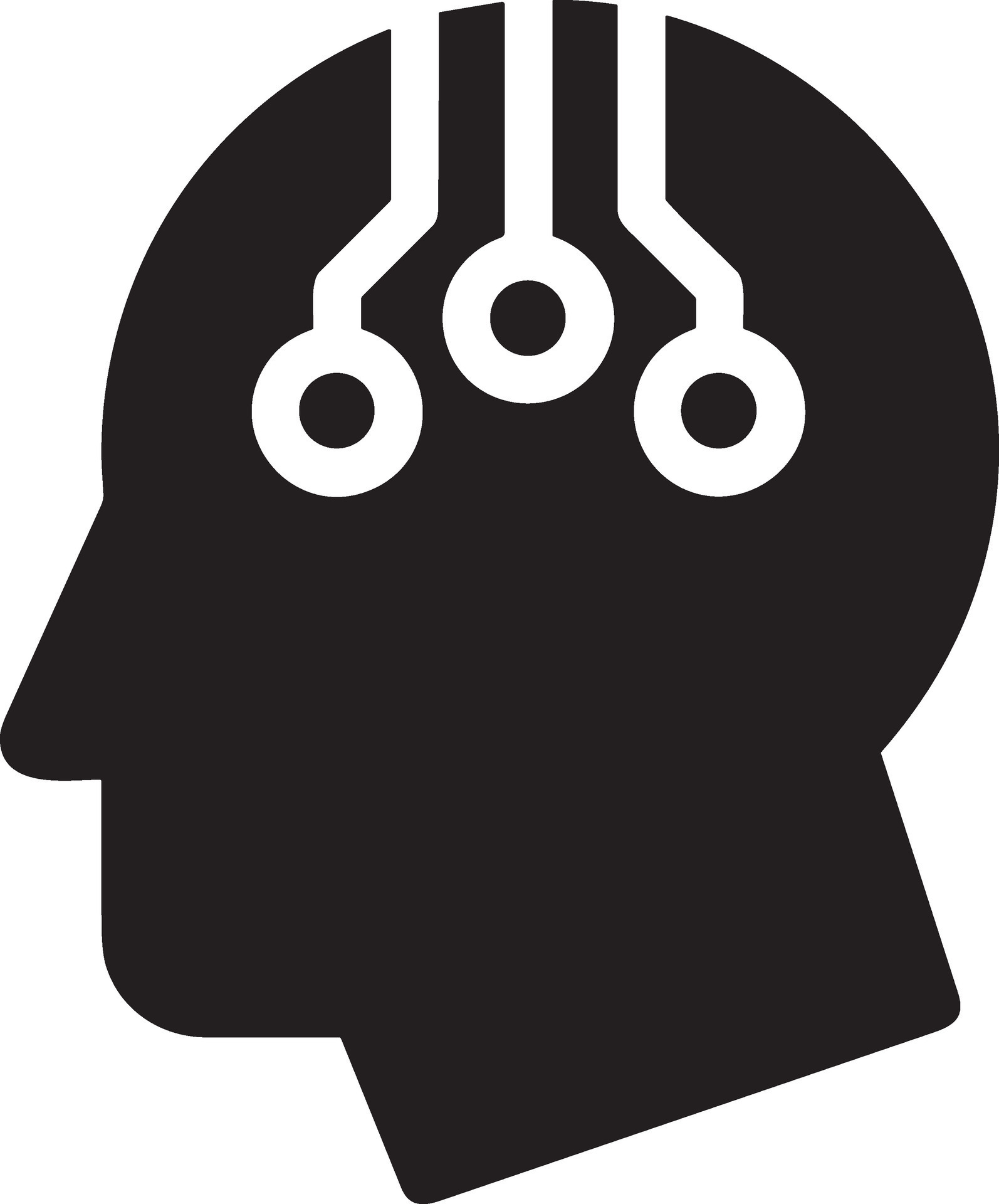 Artificial Intelligence icon symbol vector image. Illustration of the brain robot learning human ...