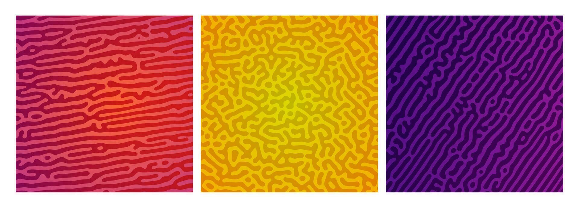 Set Of Three Colorful Turing Reaction Gradient Backgrounds Abstract