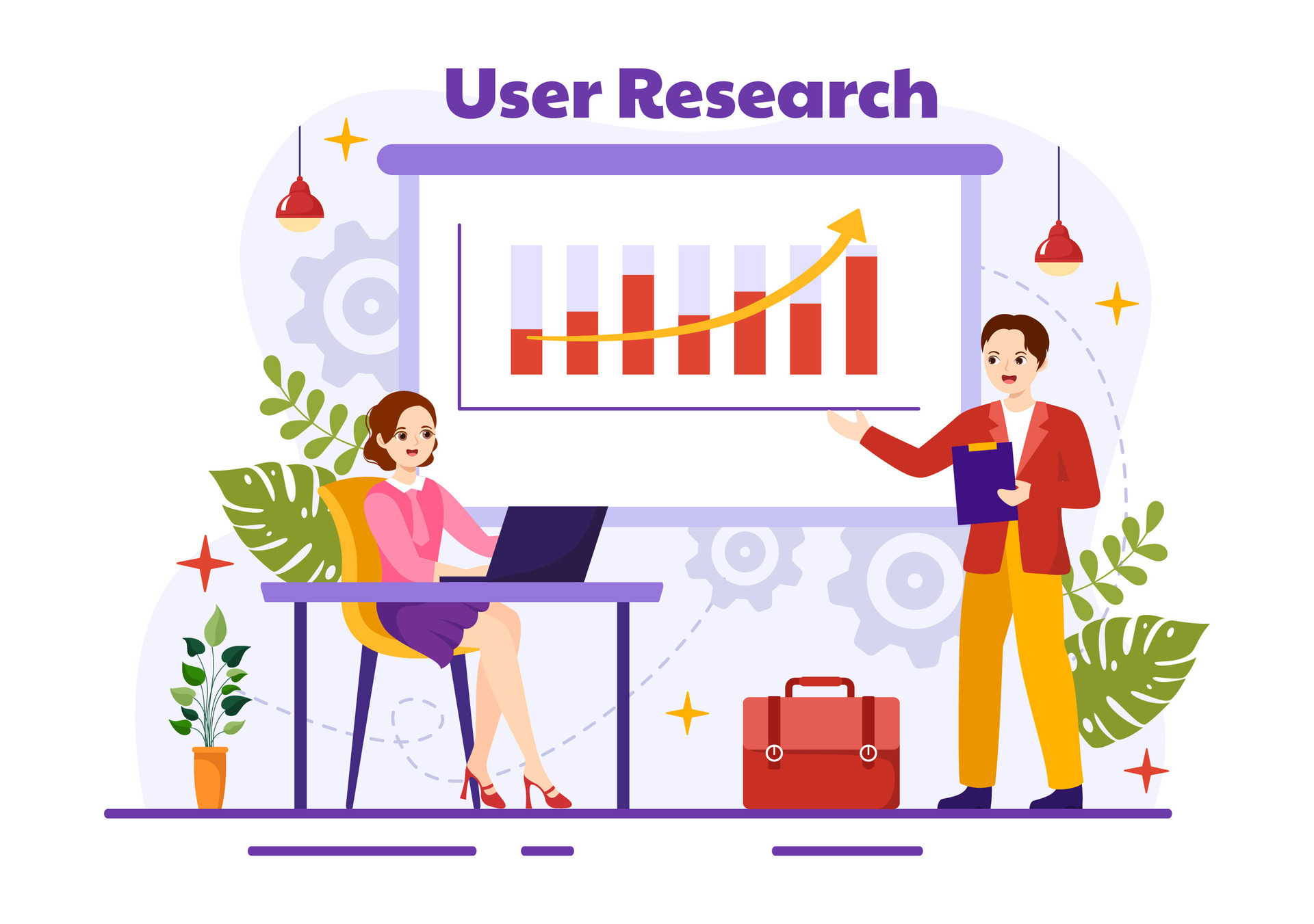 User Research Vector Illustration of People Searching and Exploring in ...