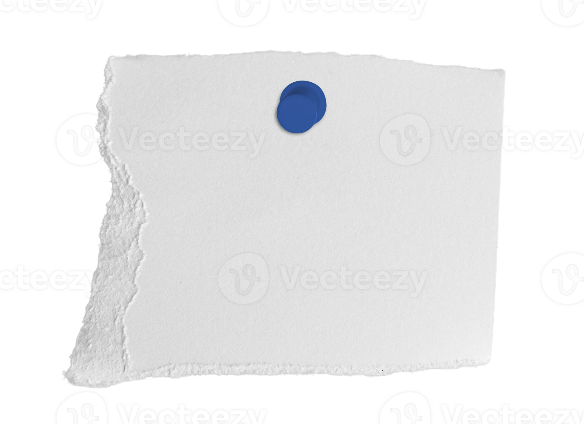 White ripped paper torn with push pin isolated on transparent background. PNG file 33291634 PNG