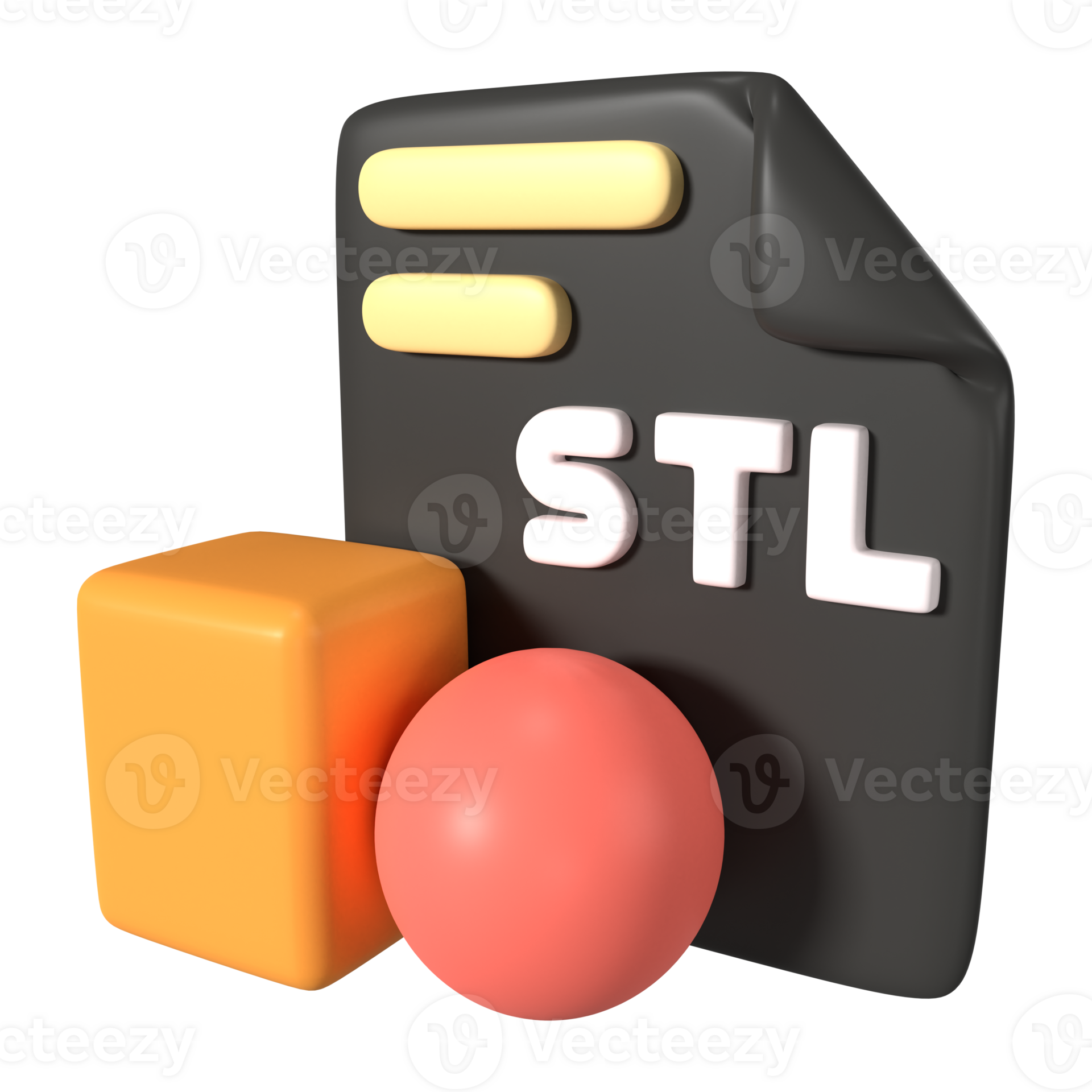 STL File Extension 3D Illustration Icon 33293535 PNG