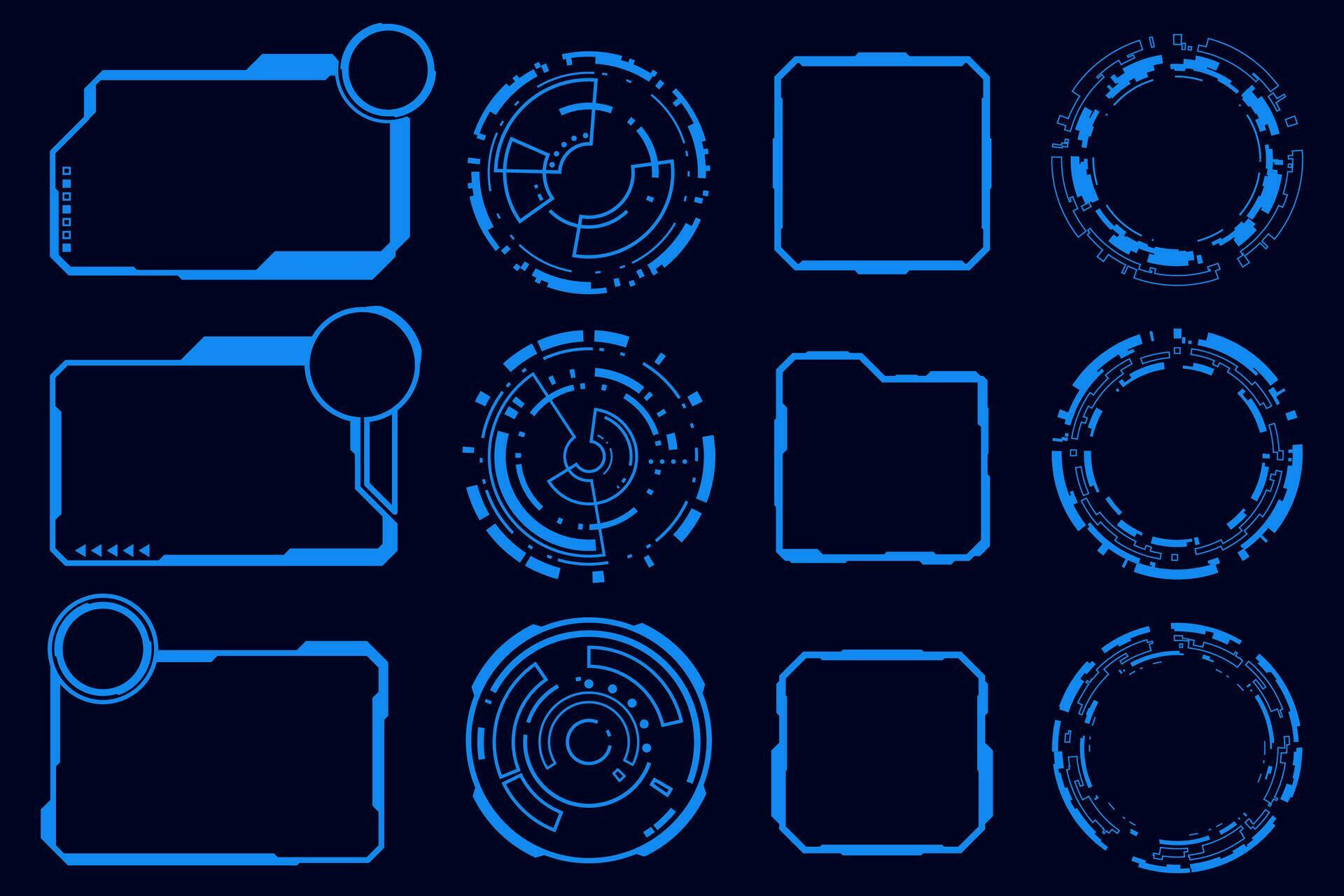 Vector futuristic frame HUD cyberpunk design element. Technology Hi ...