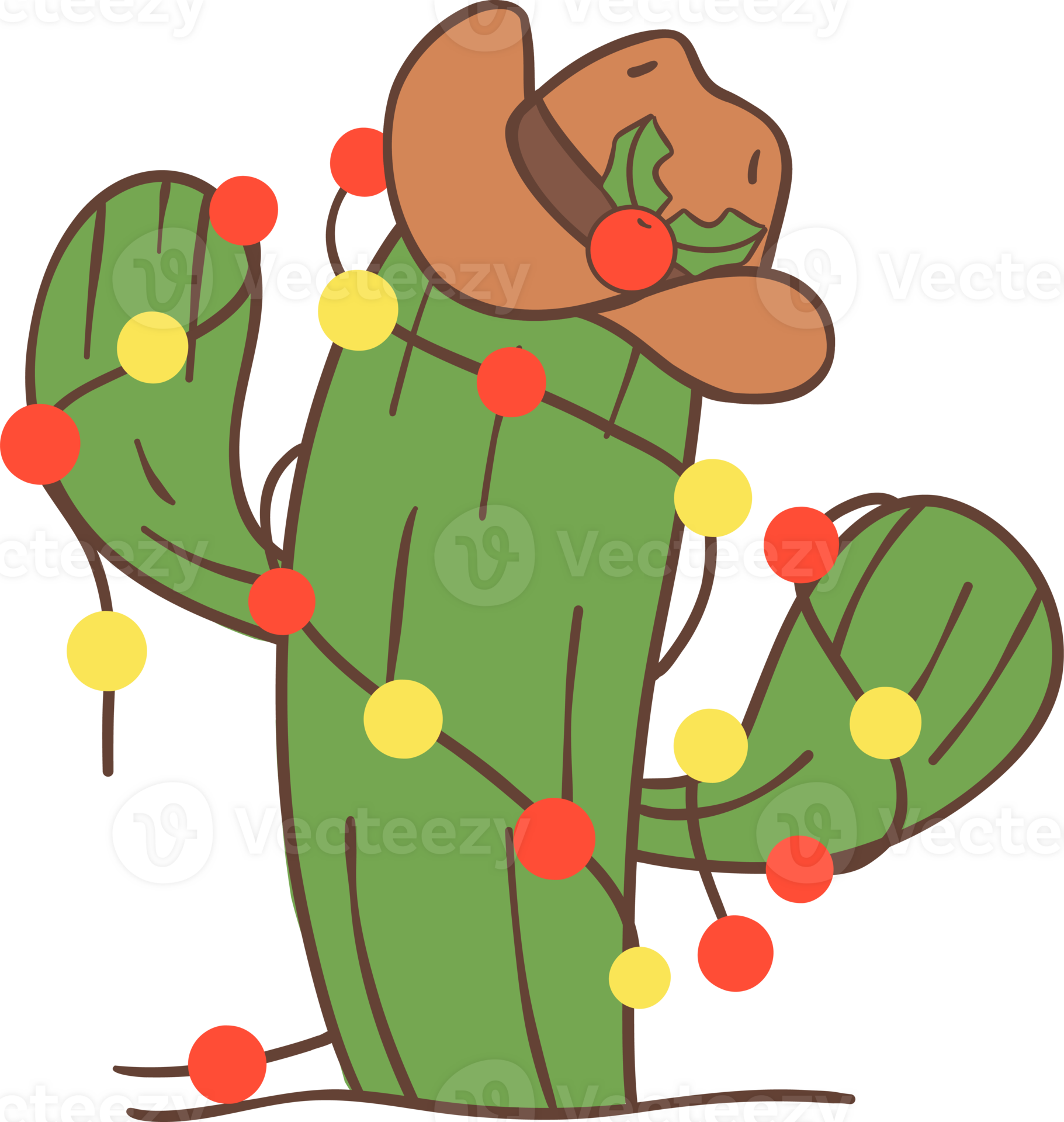 Cowboy Christmas Cactus 33300417 PNG