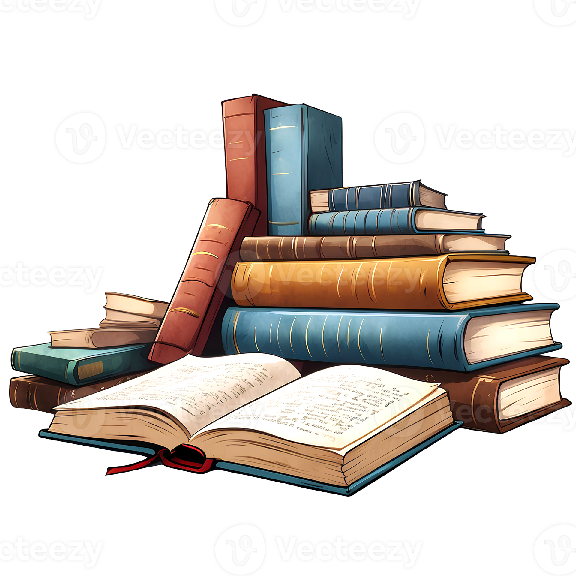 Pile of books, open book. World book day. Concept of learning and ... Pile of books, open book. World book day. Concept of learning and ...