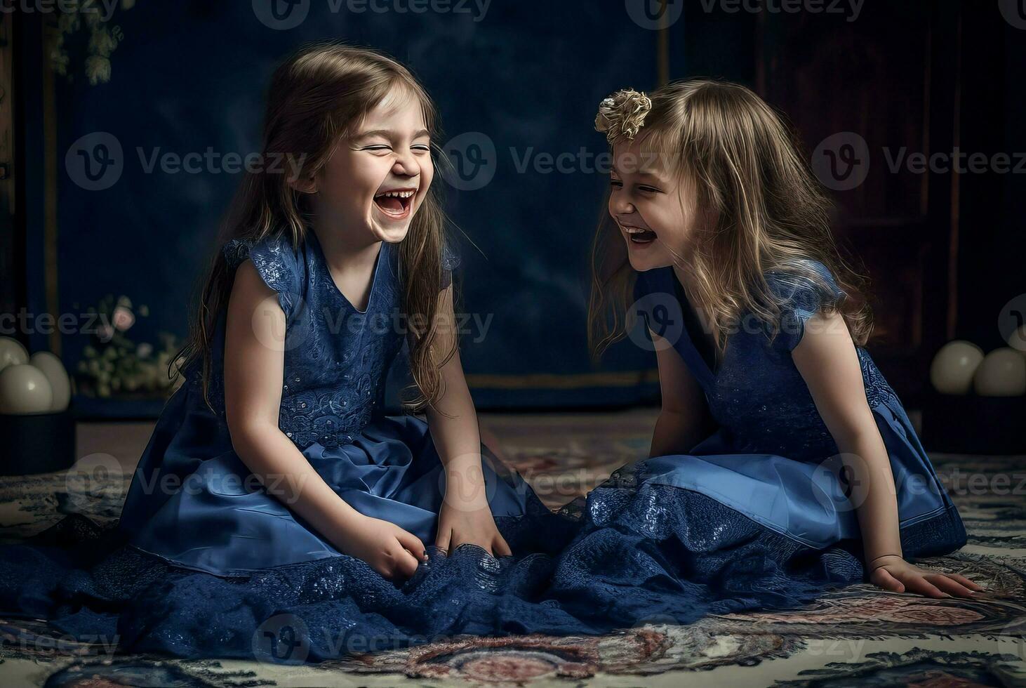 Two young girls smiling. Generate Ai 33303447 Stock Photo at Vecteezy Two young girls smiling. Generate Ai 33303447 Stock Photo at Vecteezy