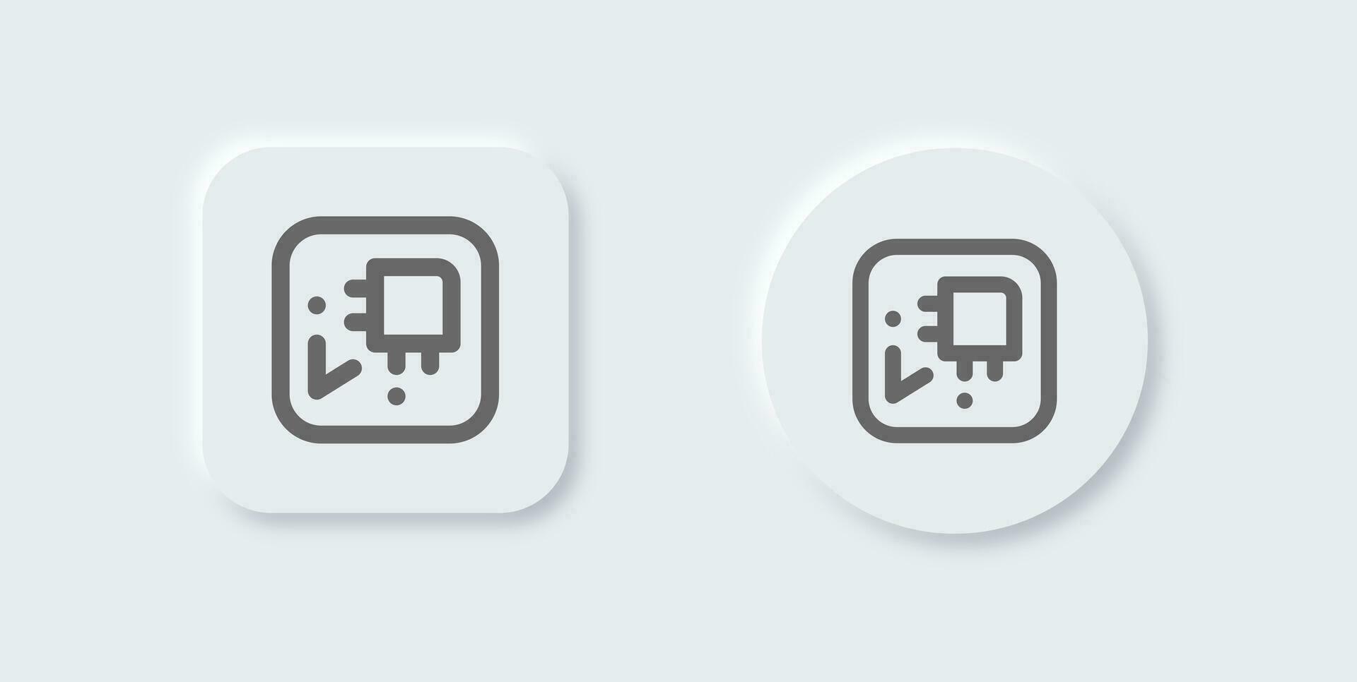 Module line icon in neomorphic design style. Motherboard signs vector illustration. 33304907 ...
