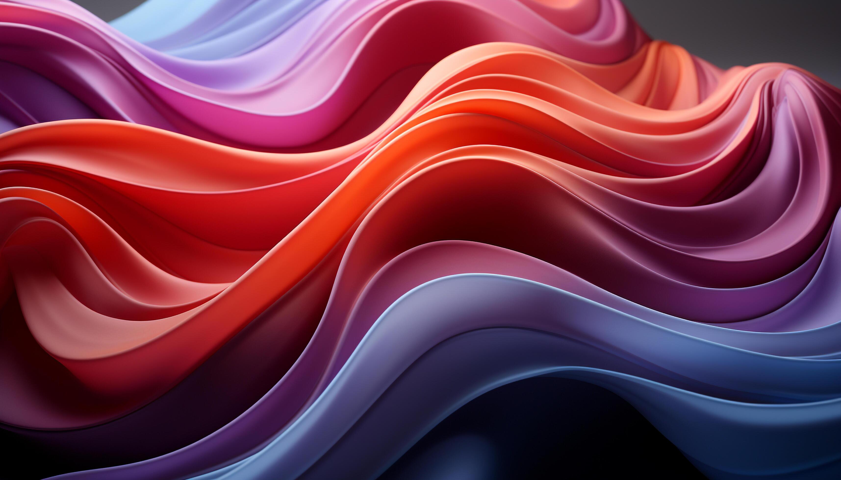 Abstract Backdrop With Smooth Flowing Wave Pattern In Vibrant Colors