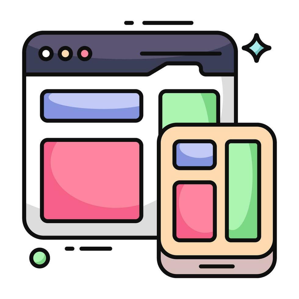 A flat design icon of responsive design 33312533 Vector Art at Vecteezy