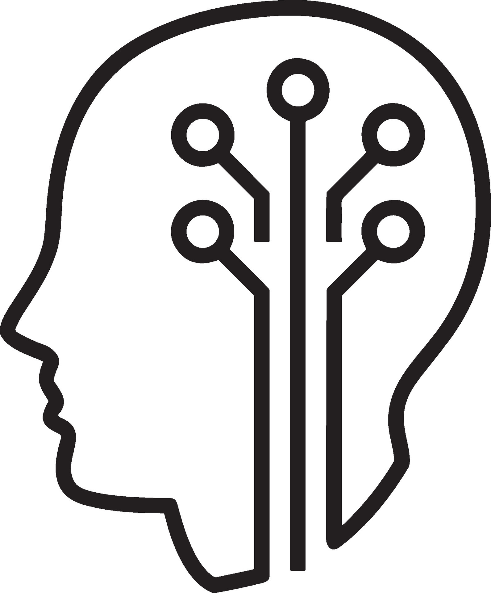 Artificial Intelligence icon symbol vector image. Illustration of the brain robot learning human ...