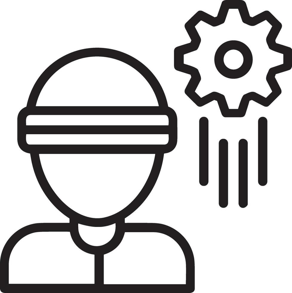 Artificial Intelligence icon symbol vector image. Illustration of the brain robot learning human ...