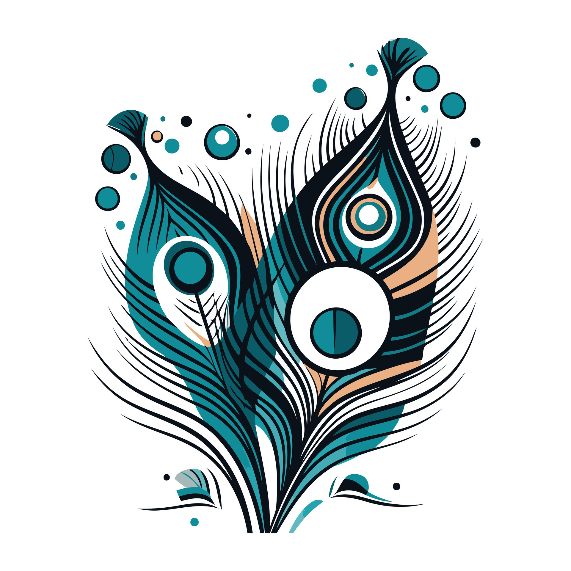Peacock Feather Vector Illustration Of A Peacock Feather 33321167