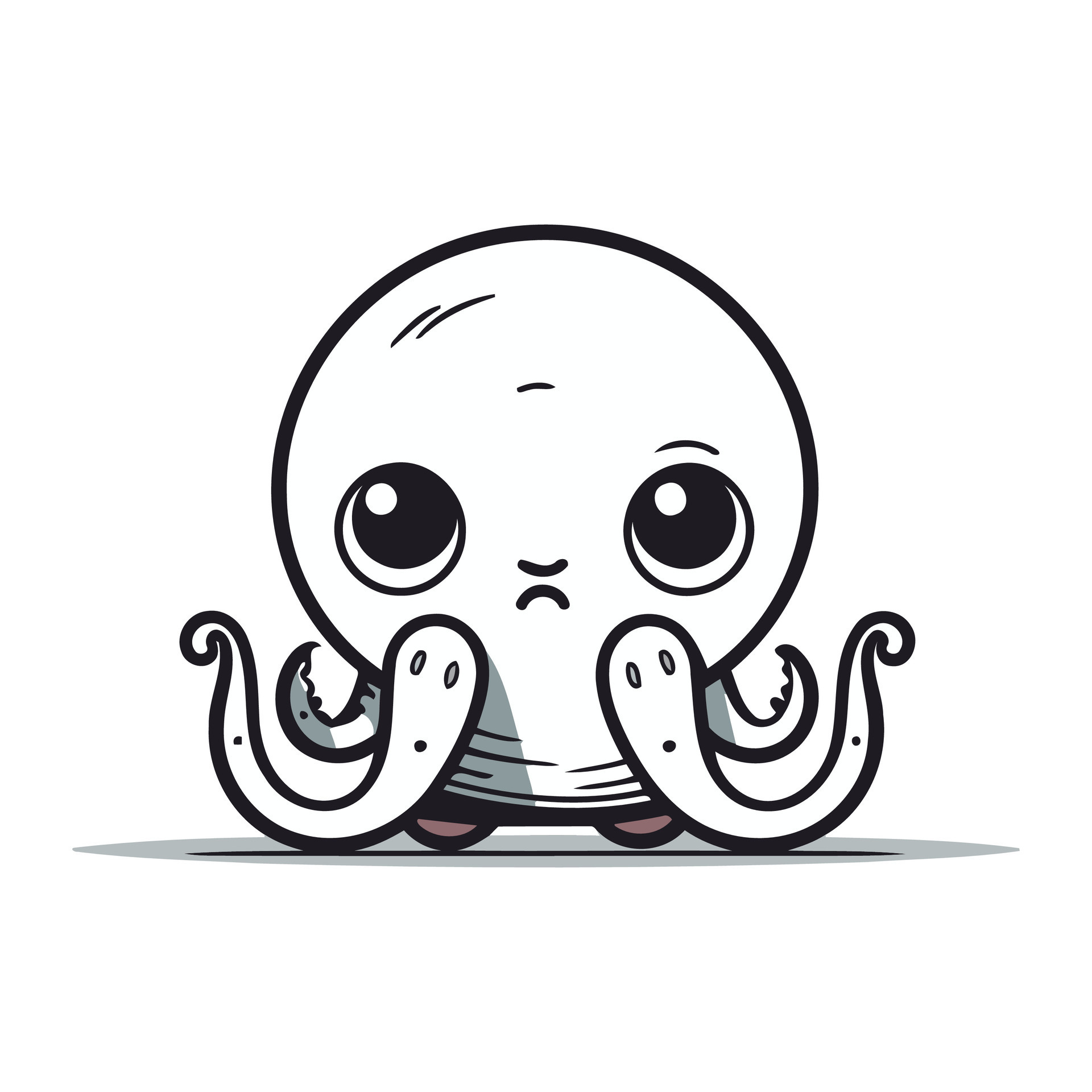 Cute Cartoon Octopus Vector Illustration Isolated On White Background 33321394 Vector Art At
