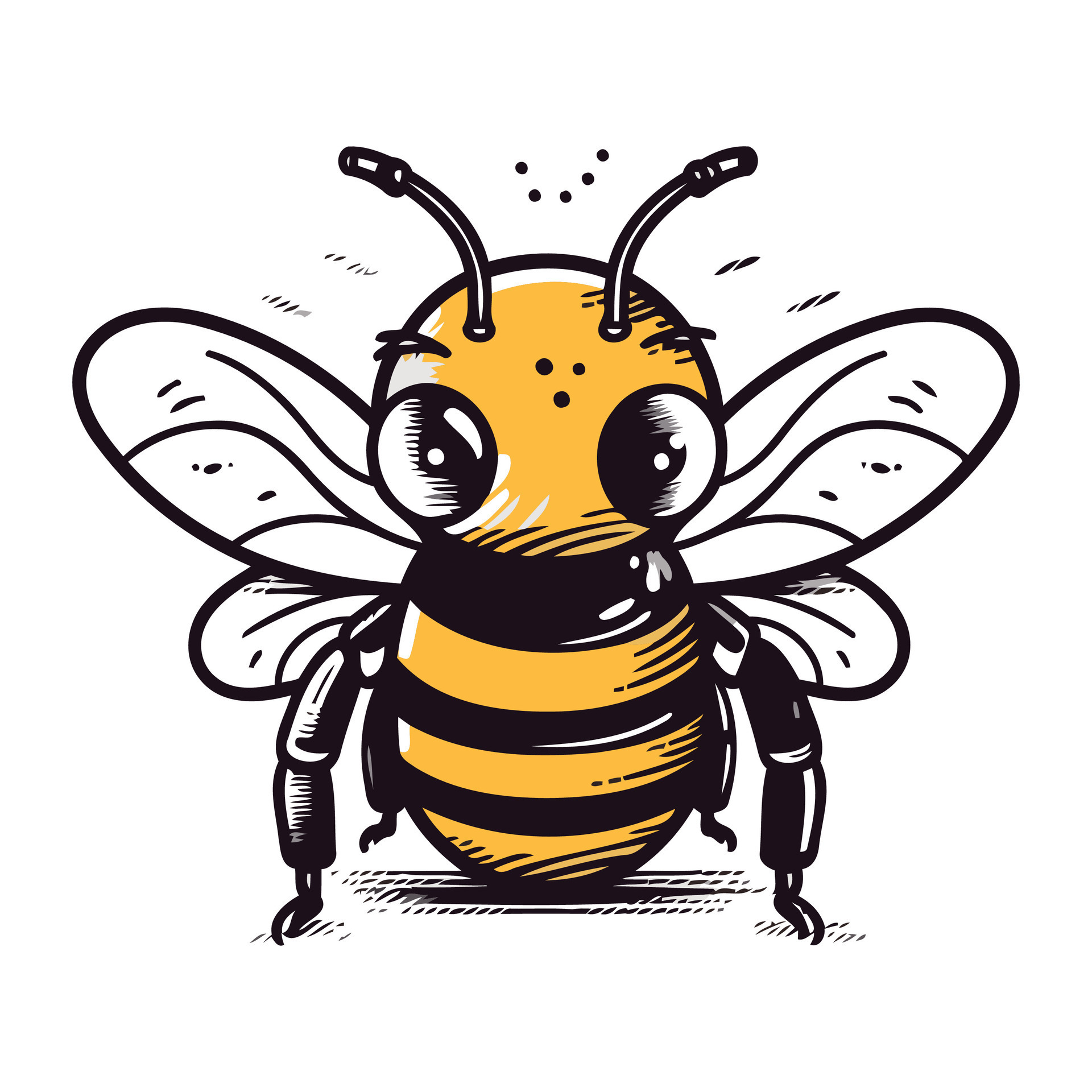 Bee sketch isolated on white background. Vector illustration. Eps 10. 33321914 Vector Art at ...