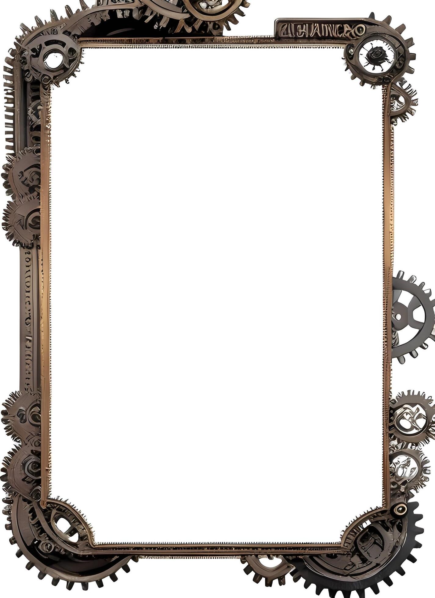 Steampunk Border Frame Illustration Ai Generative 33322365 Stock Photo ...