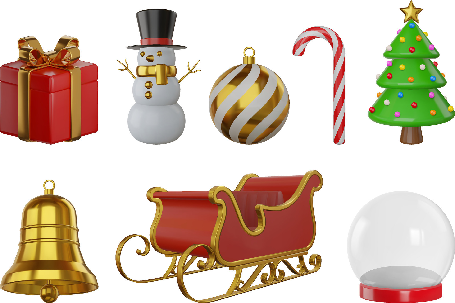 set of christmas elements. collection of 3d realistic objects 33323689 ...