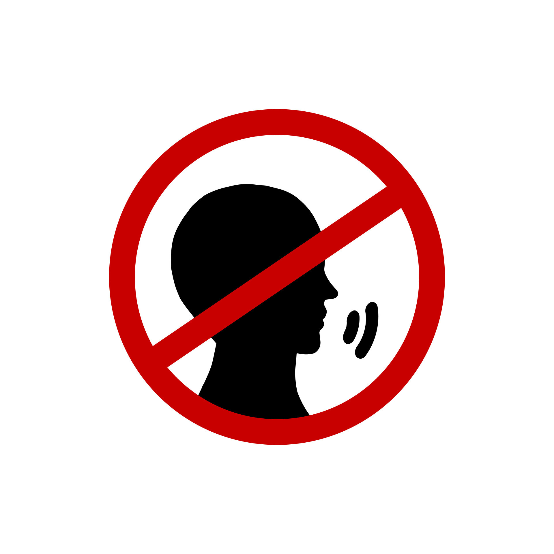 Stop Talking Vector Sign On White Background Red Prohibition Sign On