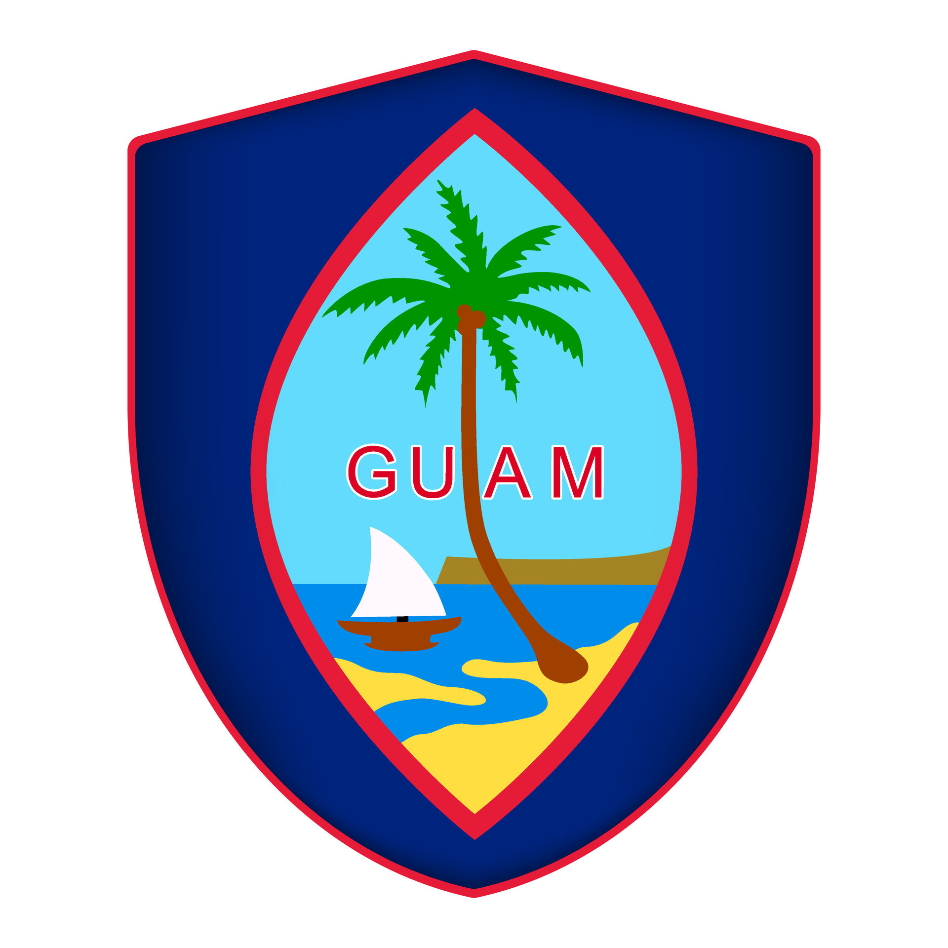 Guam flag in shield shape. Vector illustration. 33329372 Vector Art at ...
