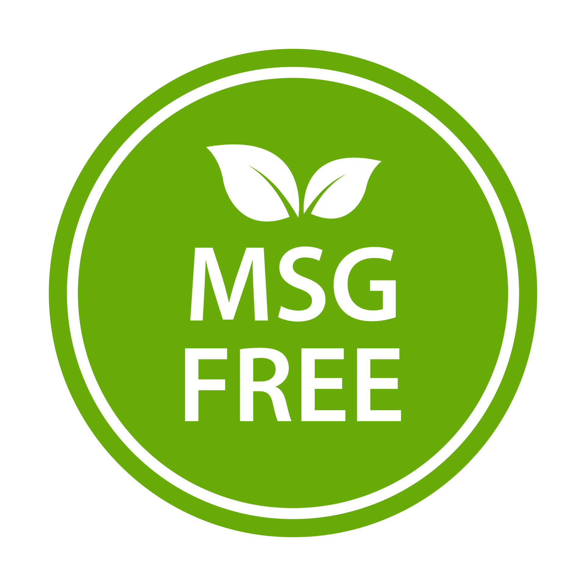 MSG FREE icon vector. Glutamate no added food package sign for your website design, logo, app ...
