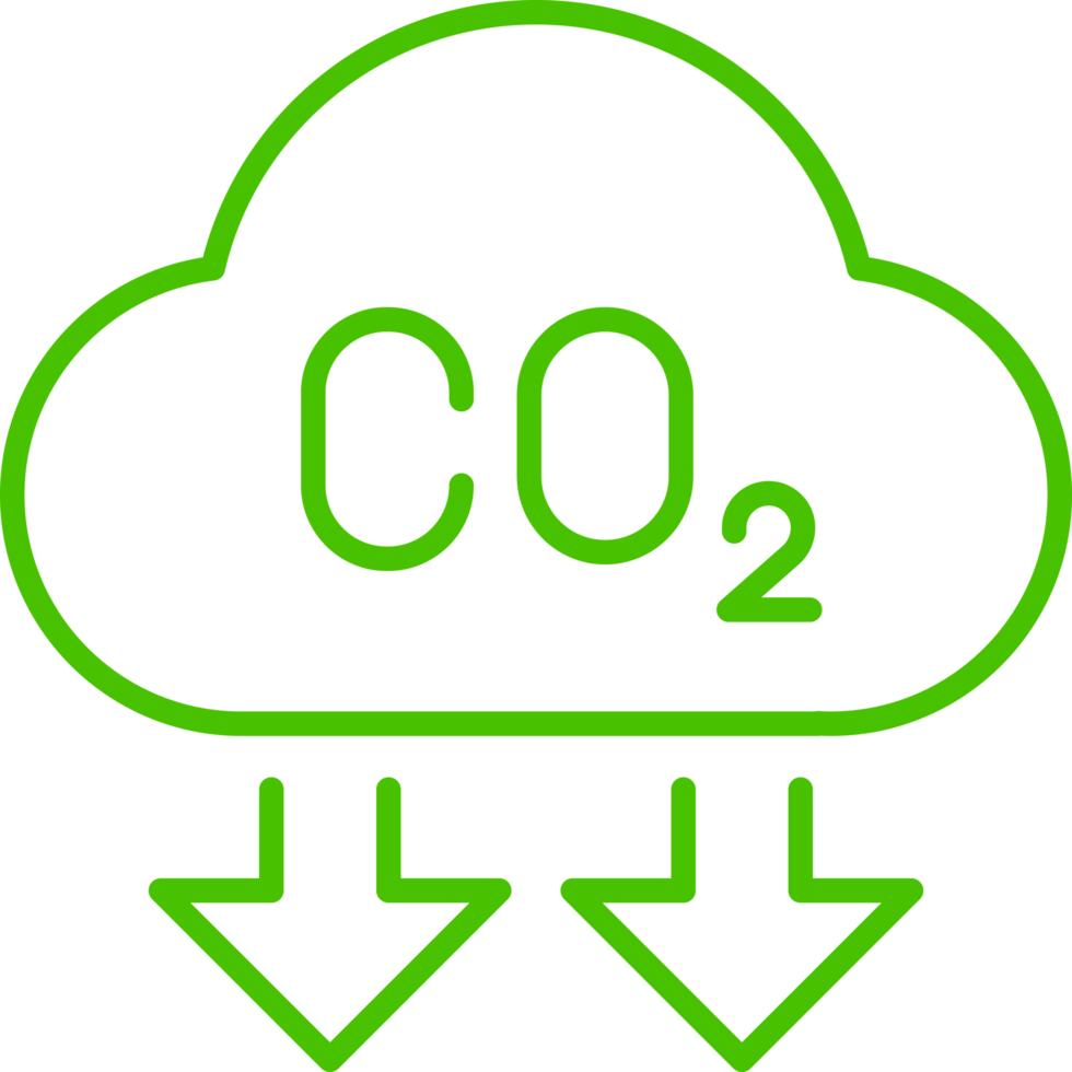 carbon emissions reduction line icon illustration 33333466 PNG