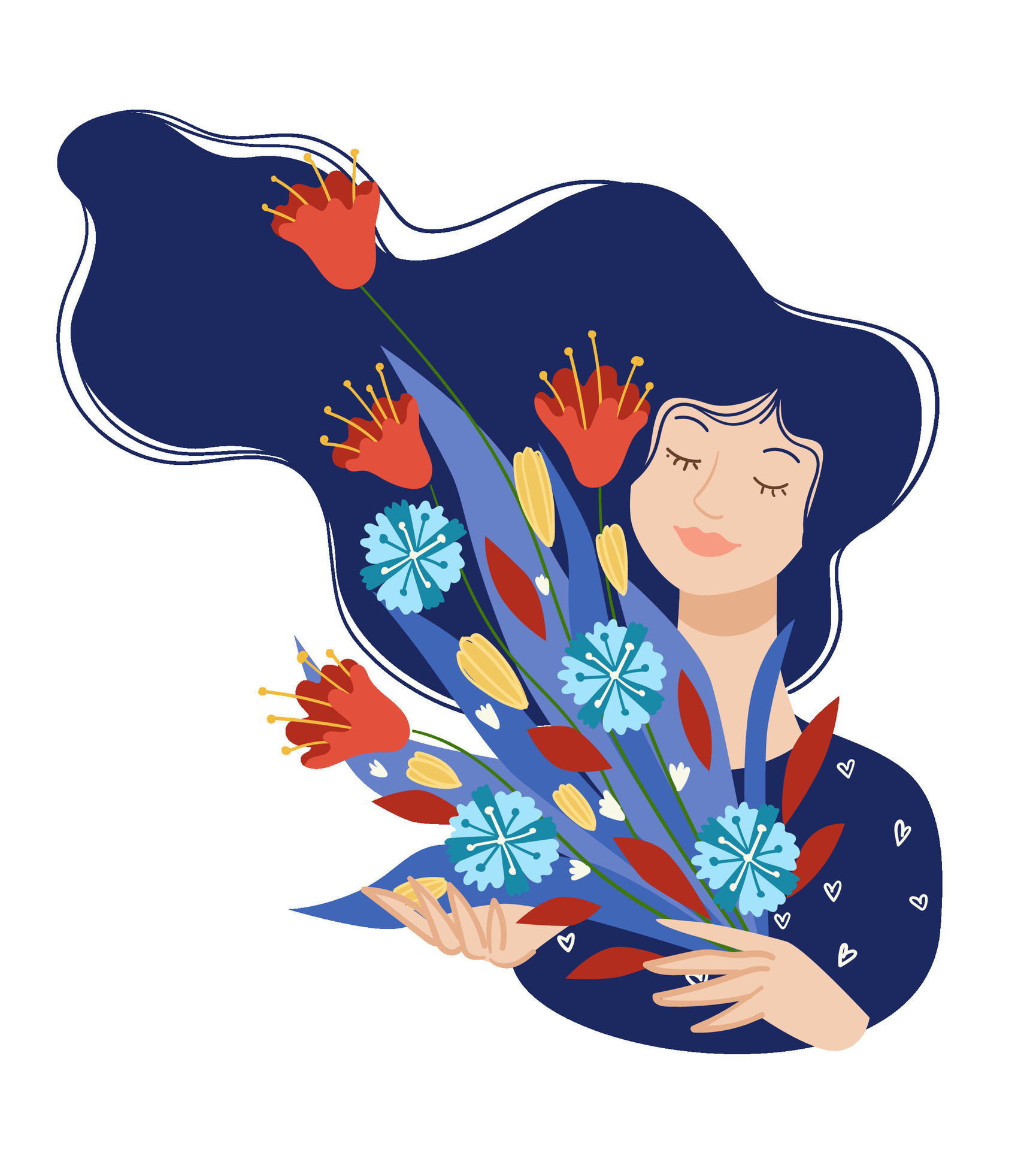 Portrait of smiling woman holding bouquet vector 33334225 Vector Art at ... Portrait of smiling woman holding bouquet vector 33334225 Vector Art at ...