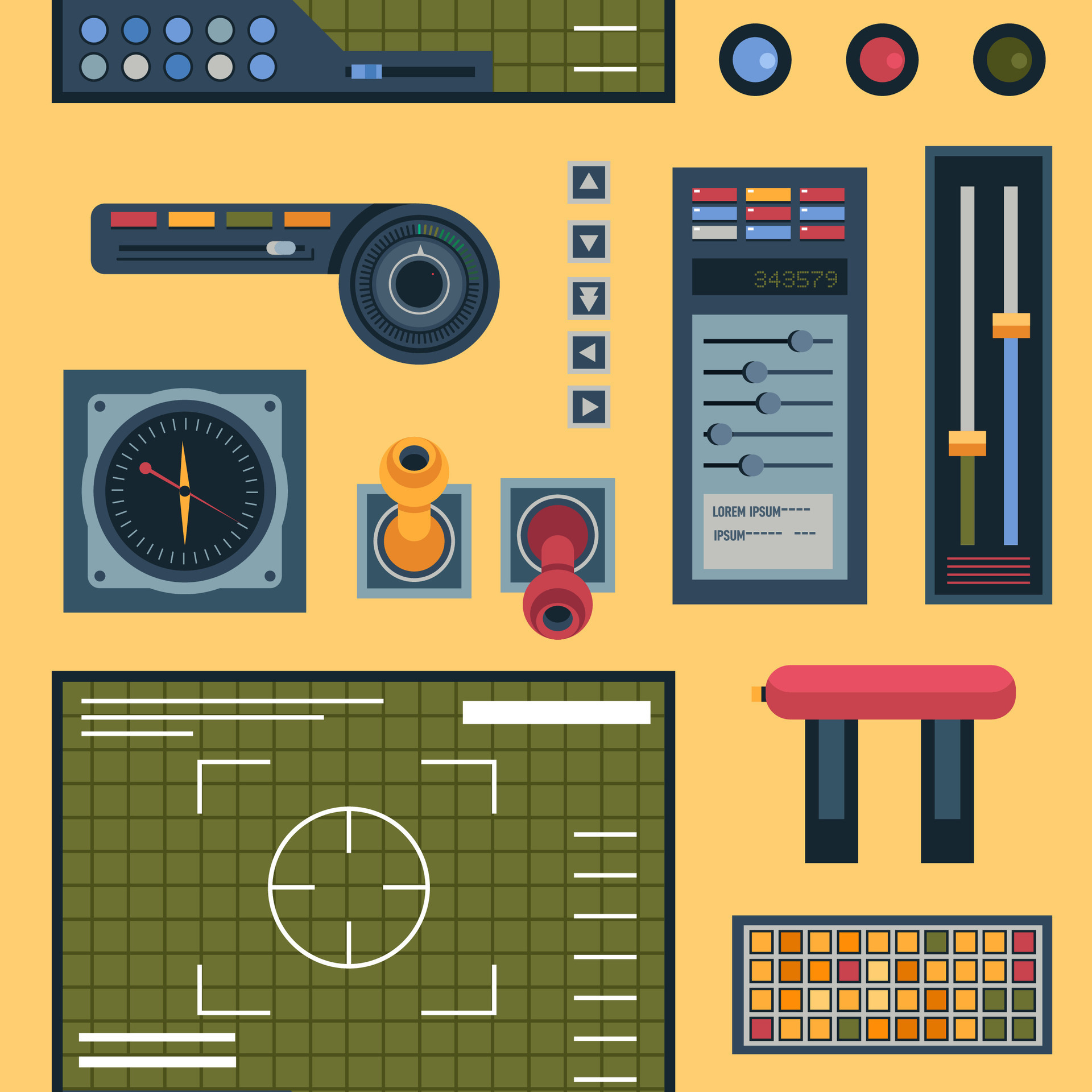 Control system with buttons and switchers vector 33334658 Vector Art at ...