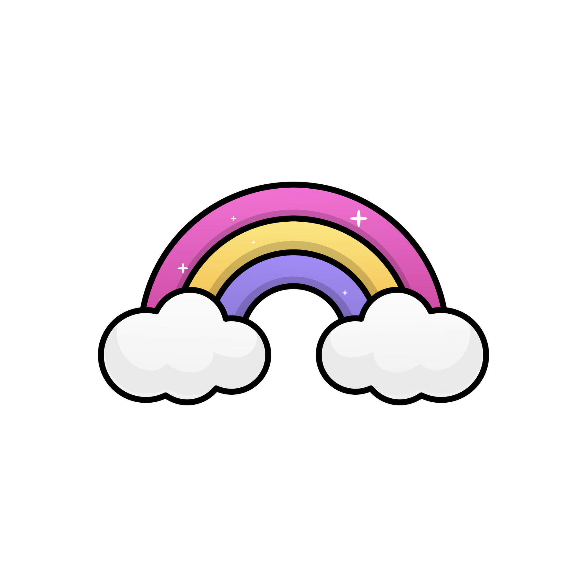 rainbow with clouds. vector illustration 33335288 Vector Art at Vecteezy