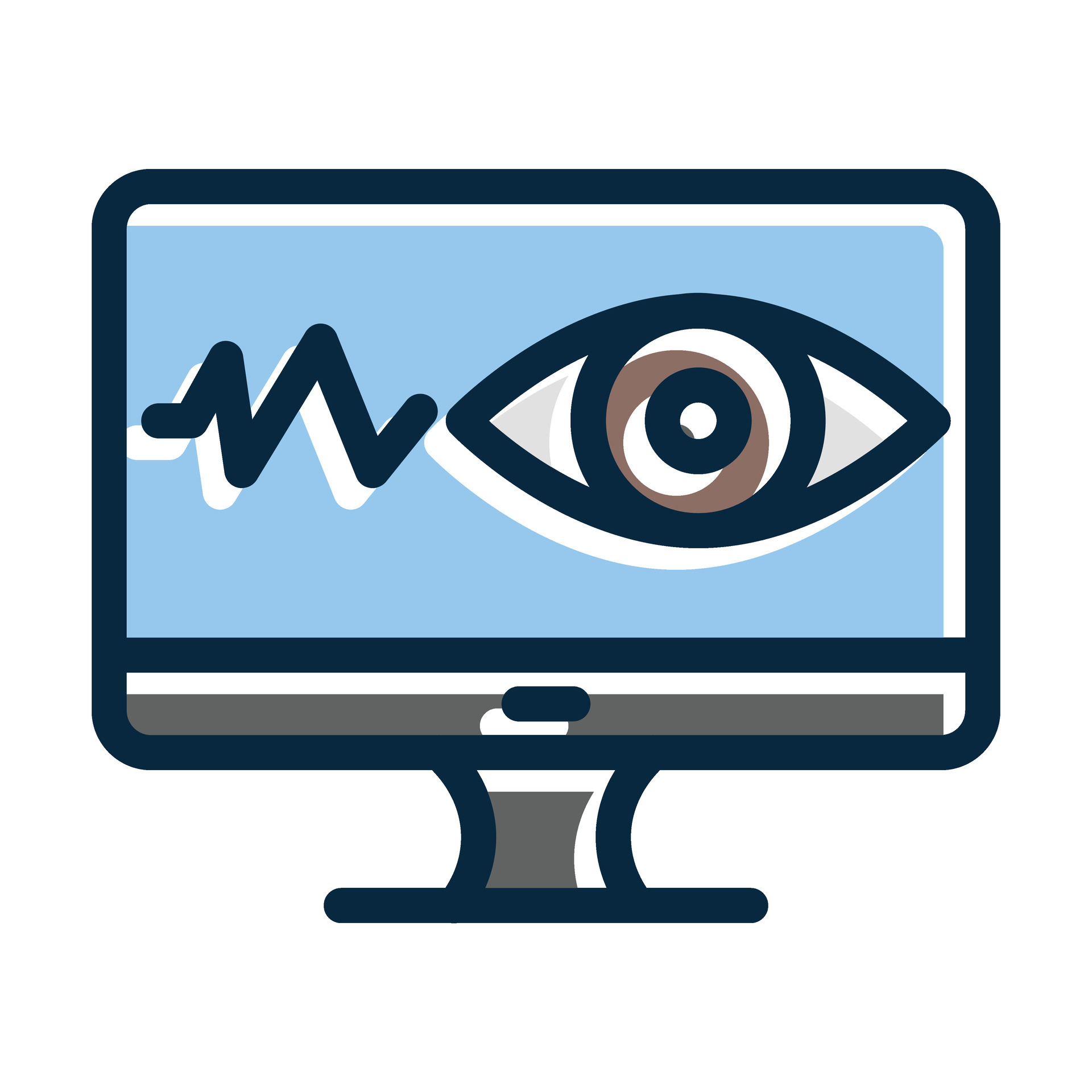 Monitoring Vector Thick Line Filled Dark Colors 33344421 Vector Art At