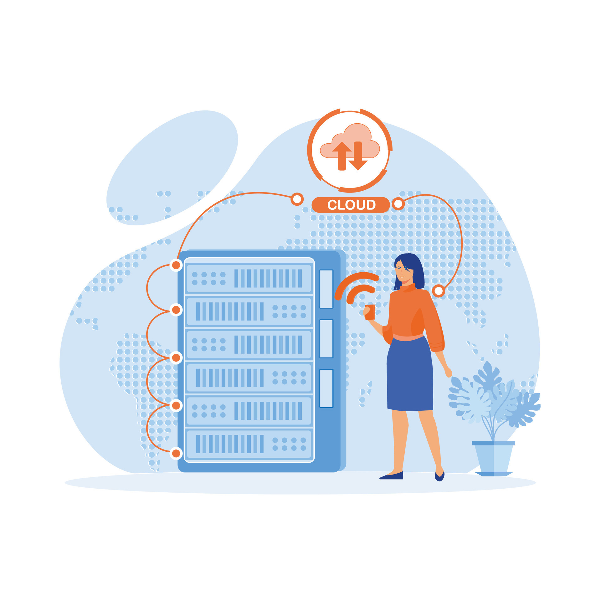 Web Hosting Concept Of Cloud Computing Online Database Technology