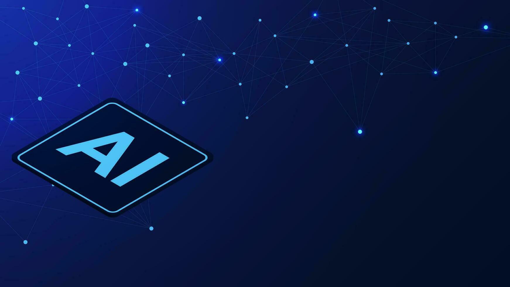 Artificial intelligence AI chip hardware with connecting dots and lines ...