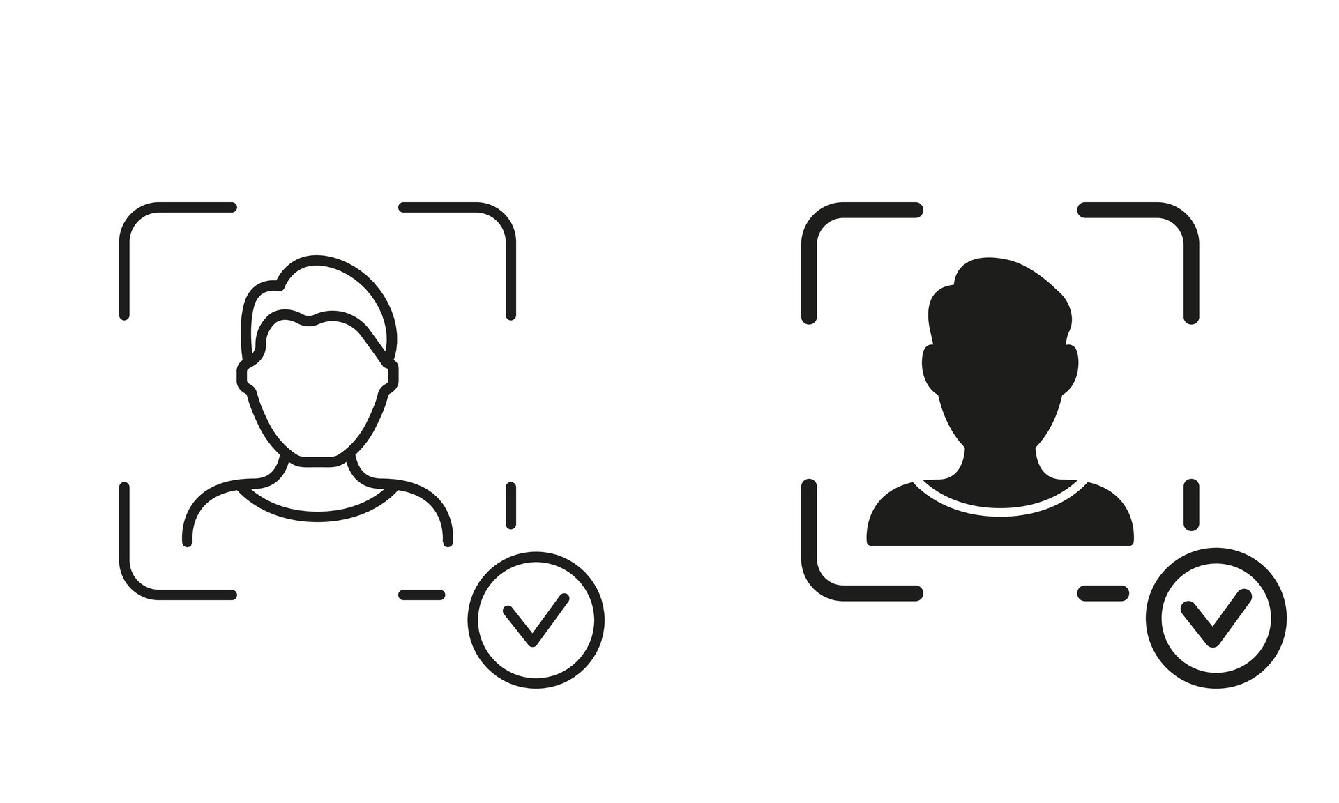 Facial Recognition Pictogram Biometric Identification Technology