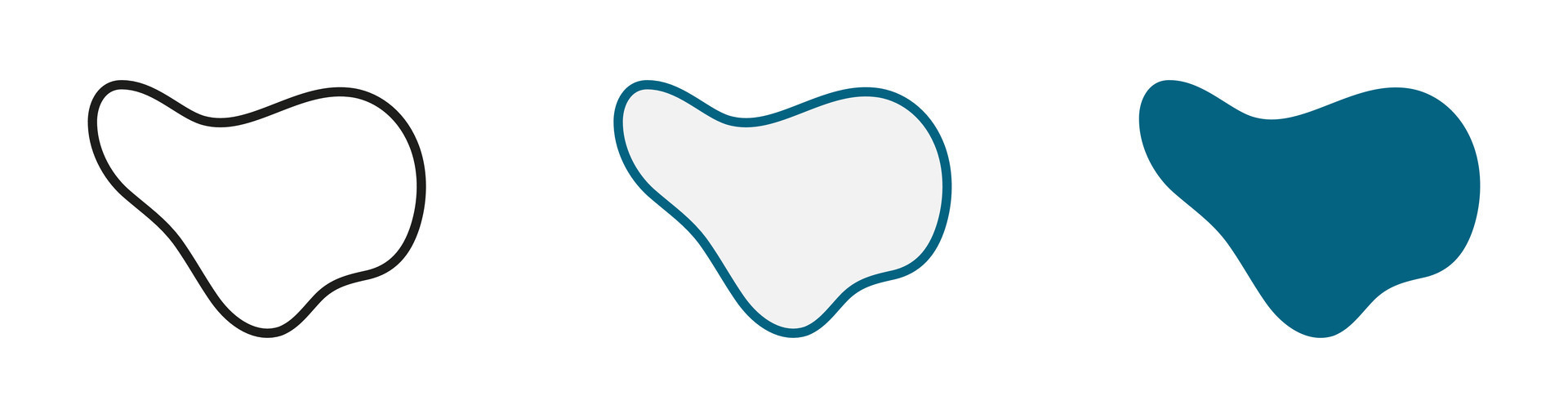 Liquid Abstract Shape Set Blob In Minimal Geometric Form Collection Curvy Wavy Elements For