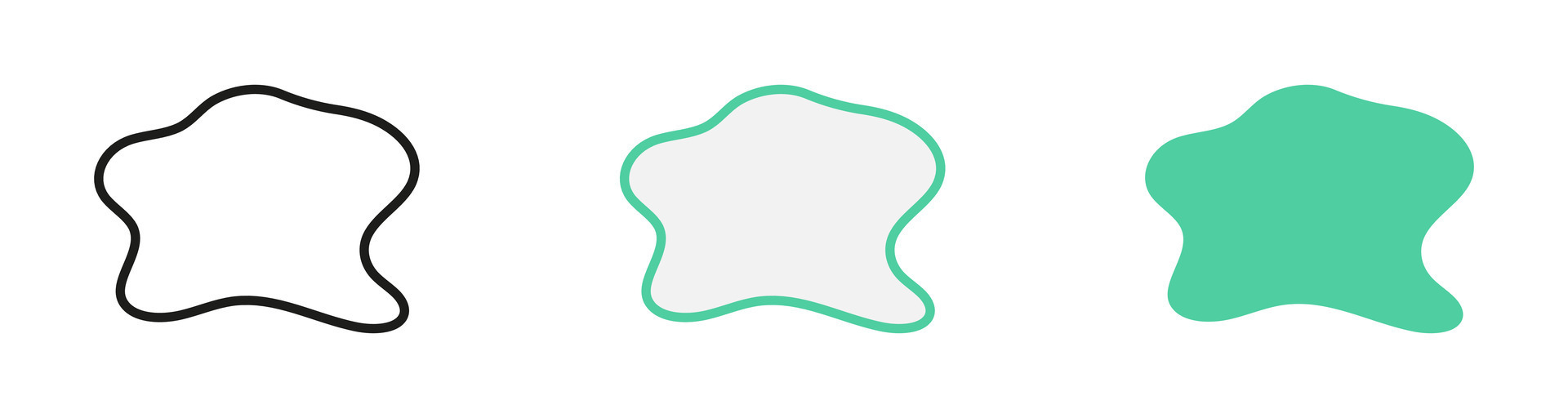 Liquid Abstract Shape Set Blob In Minimal Geometric Form Collection Curvy Wavy Elements For