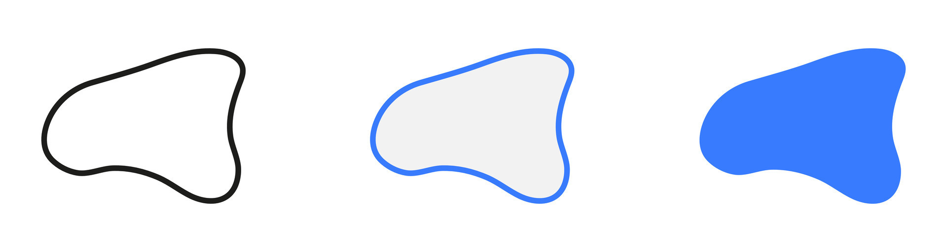 Liquid Abstract Shape Set Blob In Minimal Geometric Form Collection Curvy Wavy Elements For