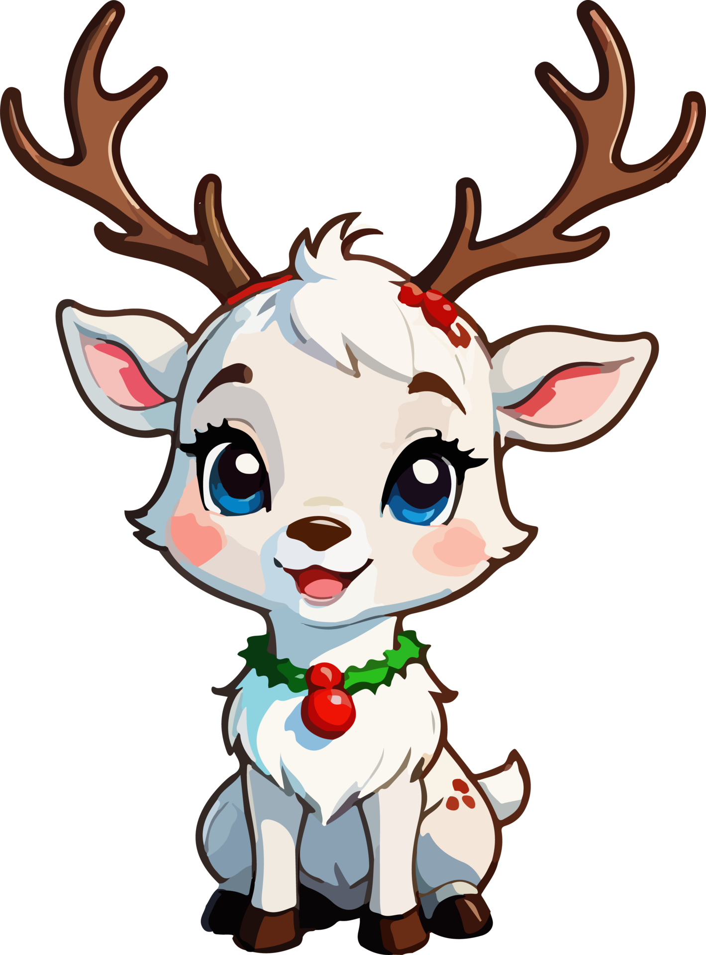Cute Christmas Reindeer Cartoon Clipart Ai Generative 33487236 Png