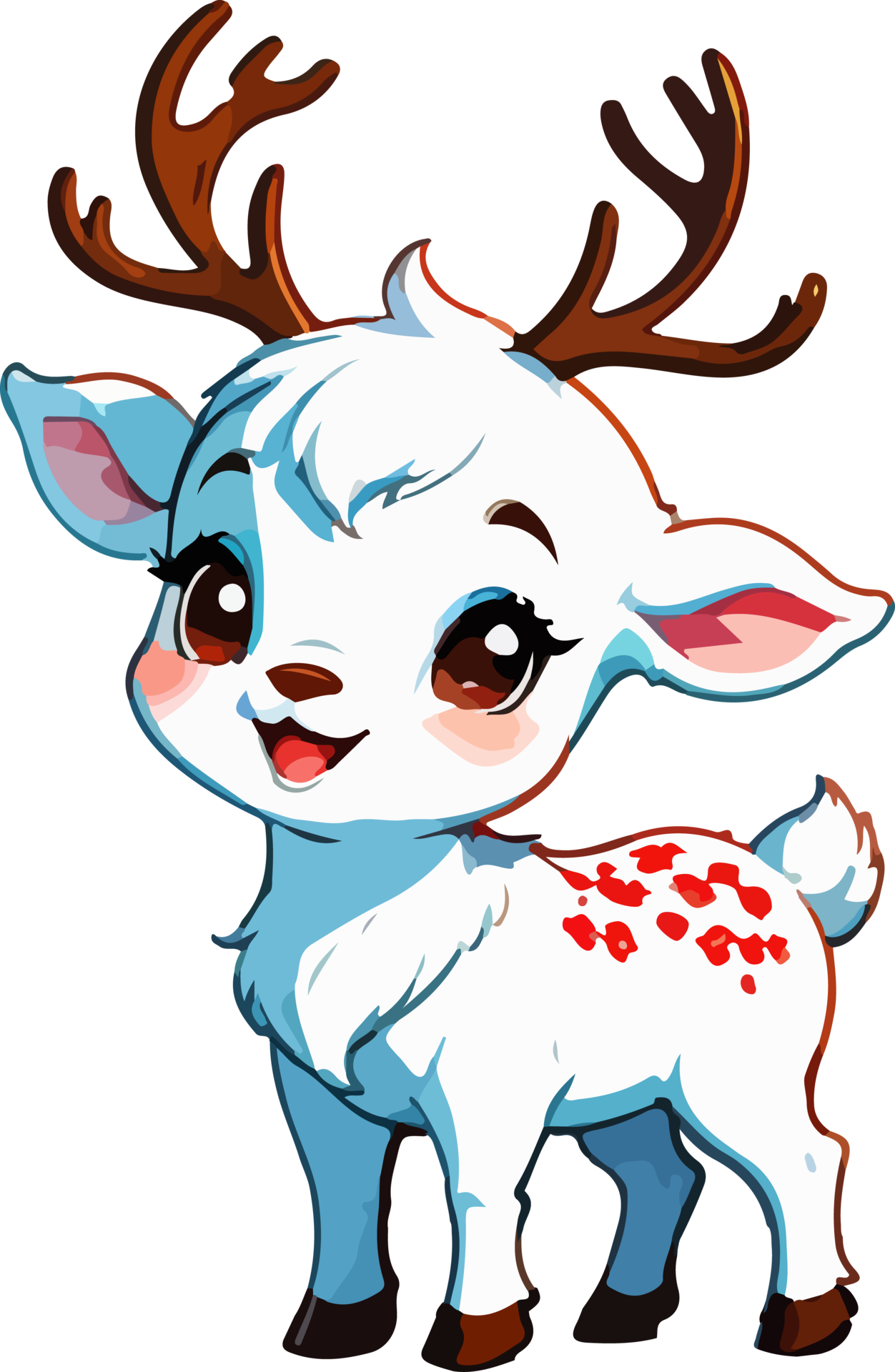 Cute Christmas Reindeer Mascot Design Ai Generative 33487238 Png
