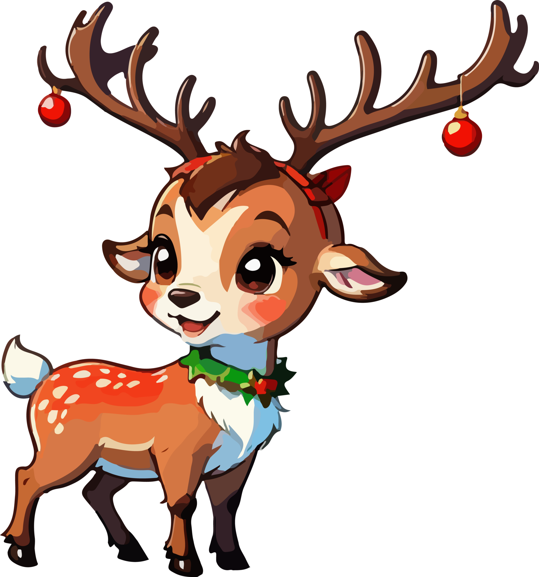 Cute Christmas Reindeer Mascot Clipart AI Generative 33487245 PNG