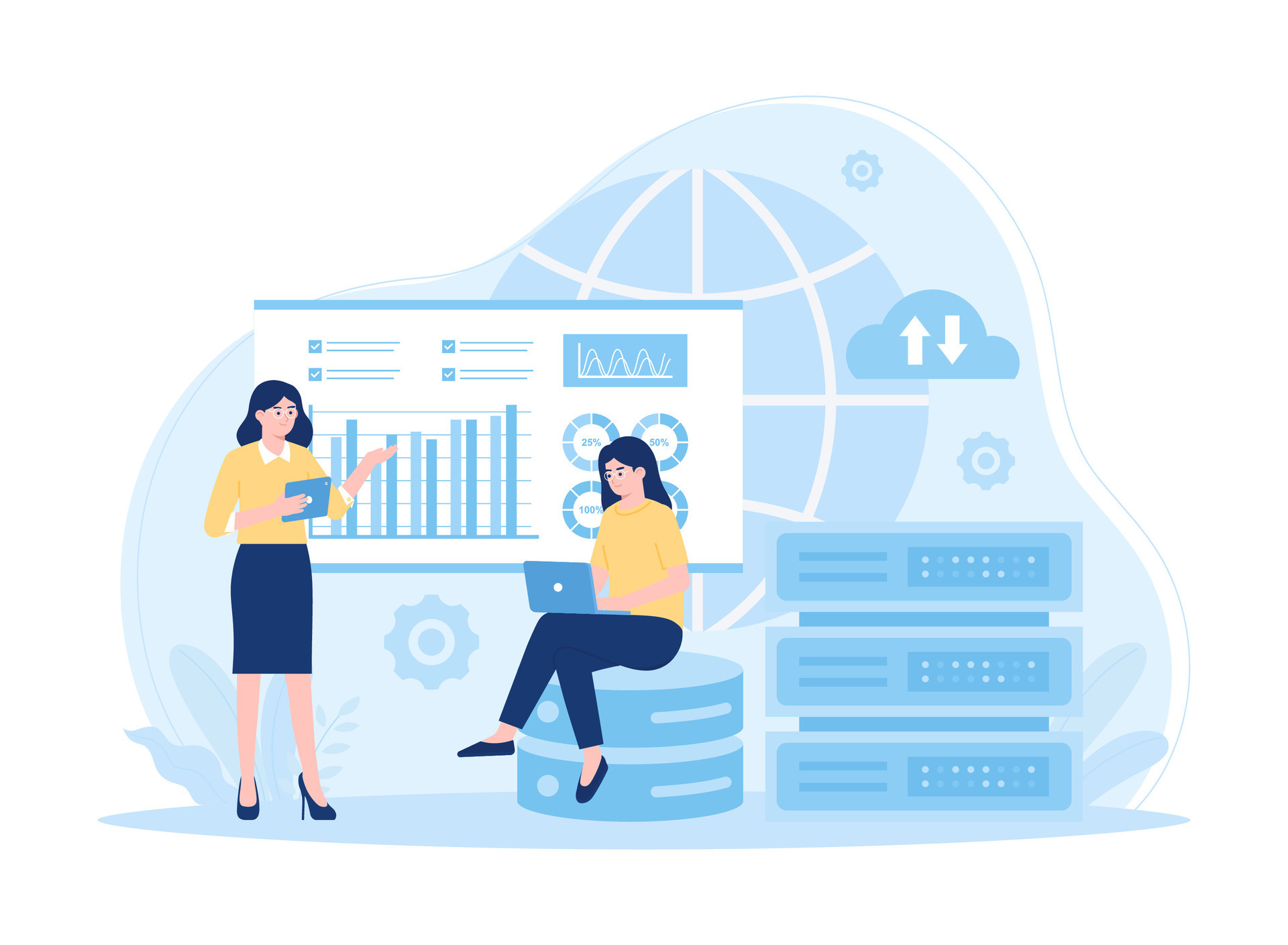 Web Hosting Concept Flat Illustration 33490928 Vector Art At Vecteezy