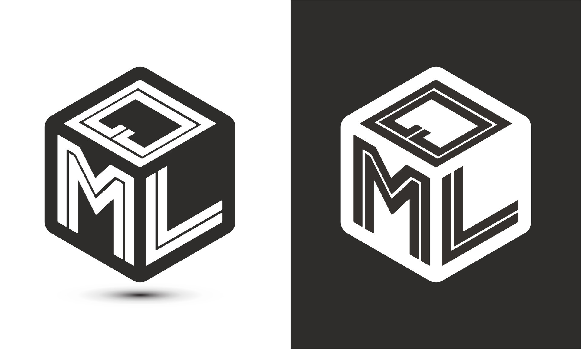 Qml Letra Logo Diseño Con Ilustrador Cubo Logo Vector Logo Moderno Alfabeto Fuente