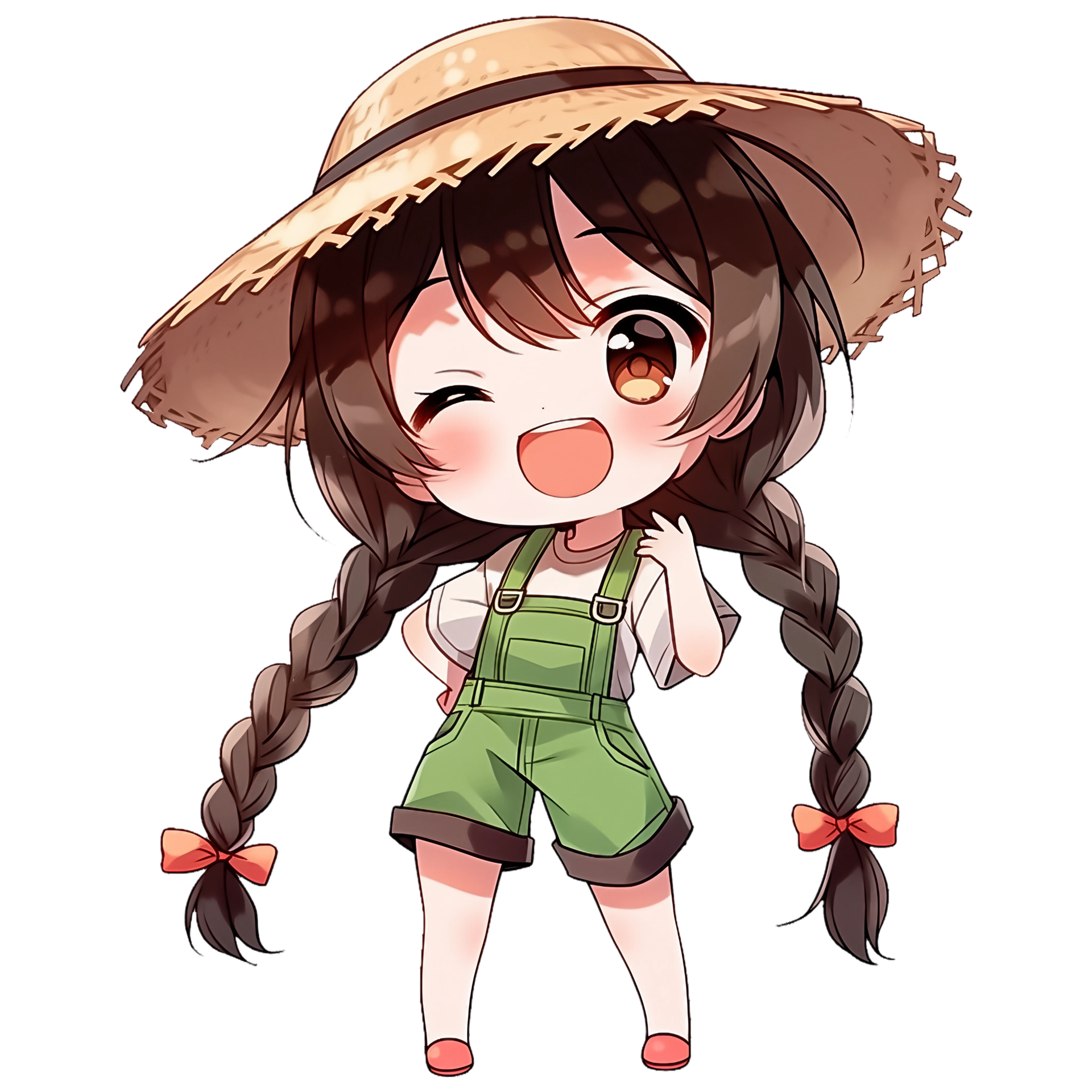 Cute Chibi Girl Farmer Ai Generative 33494232 Png