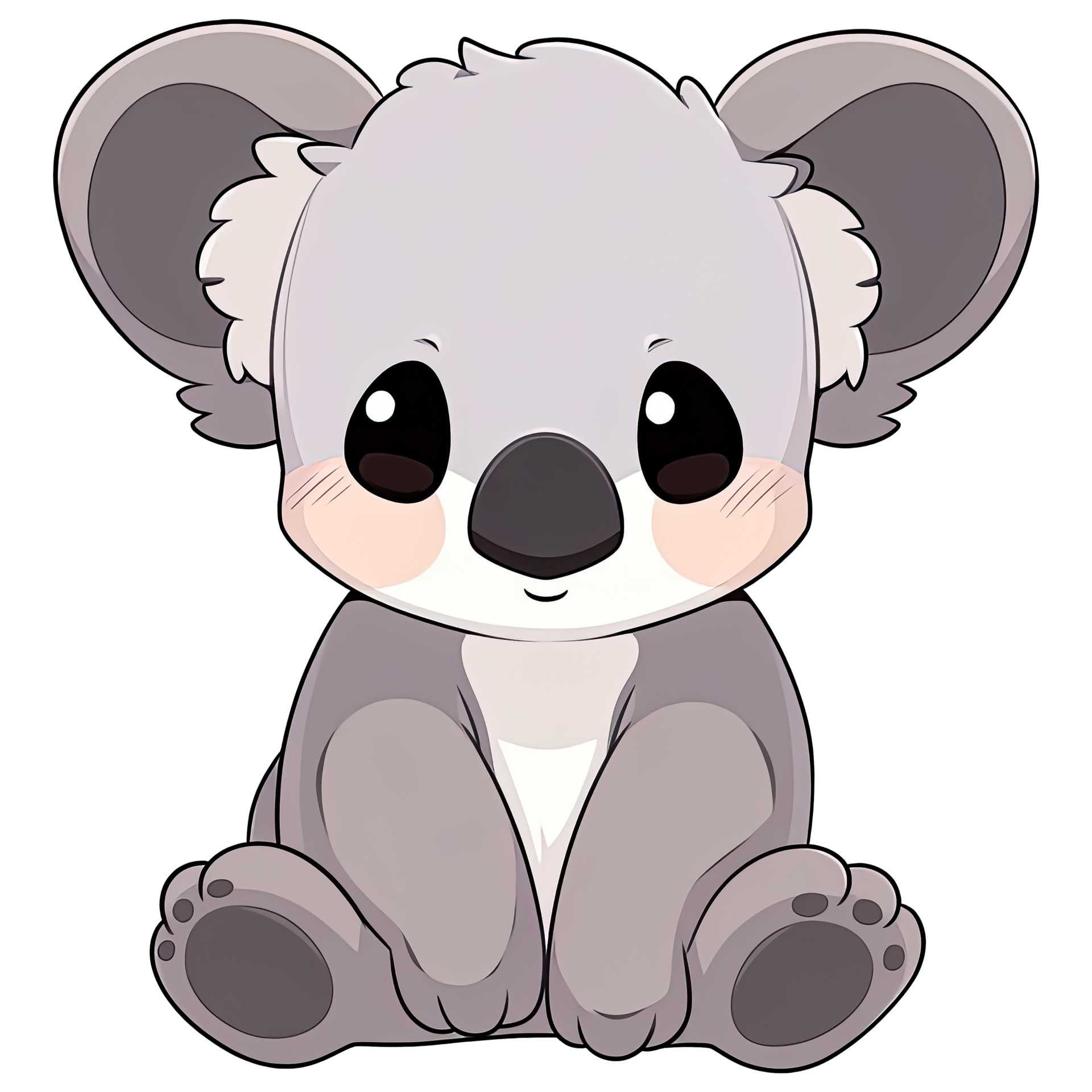 Cute Chibi Koala Clipart AI Generative 33494338 PNG
