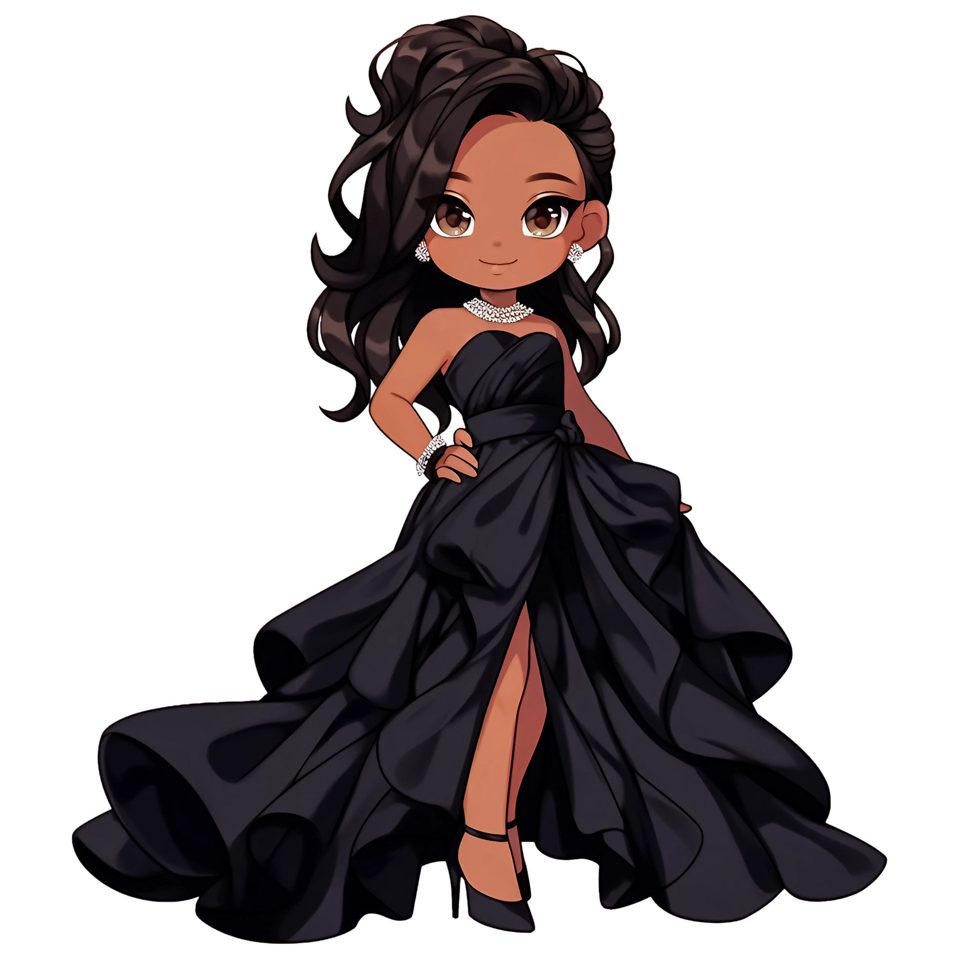 Beautiful Black Princess Wearing An Elegant Dress Ai Generative 33494357 Png
