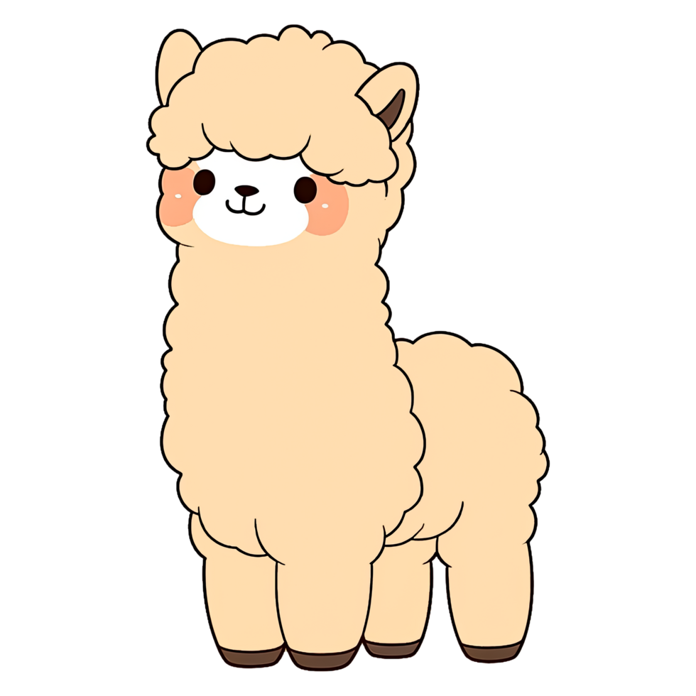 Cute Chibi Alpaca AI Generative 33494459 PNG