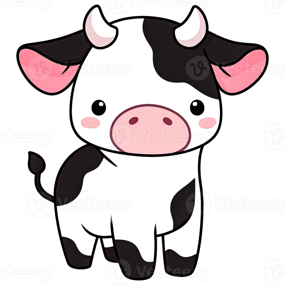 Cute Chibi Cow Clipart AI Generative 33494716 PNG
