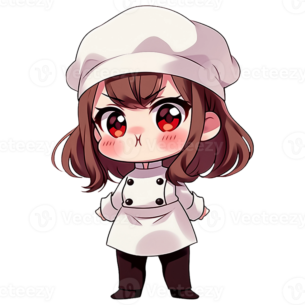 Cute Chibi Girl Chef Ai Generative 33494748 Png